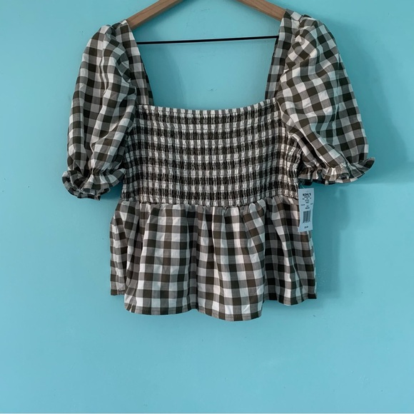 Dizzy Lizzy | Tops | Dizzy Lizzy Gingham Check Green Smocked Puff ...